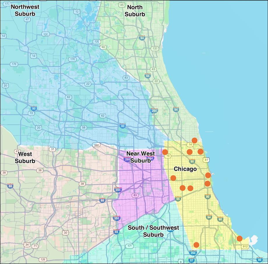 Chicagoland Center Select Neighborhoods on a Map Quiz - By SamirDZ